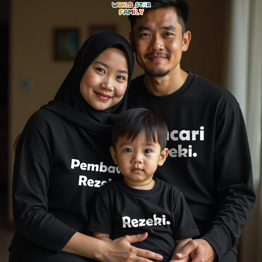 Jual WSF Kaos Couple Keluarga PENCARI REZEKI PEMBAWA REZEKI kaos kapel ...