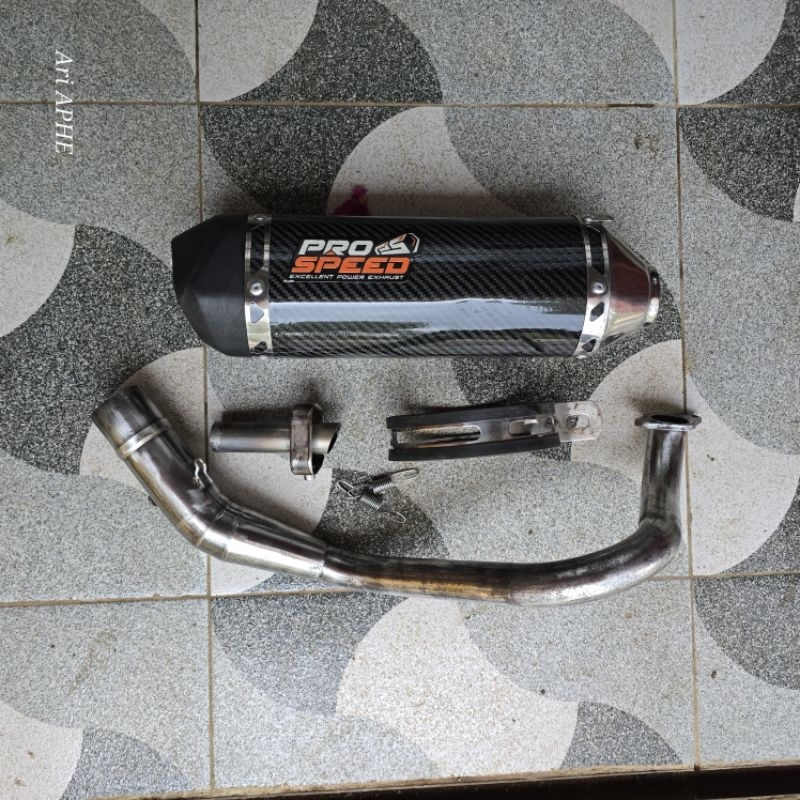 Jual knalpot PROSPEED BLACK CARBON original honda NEW PCX 150 LOKAL ...