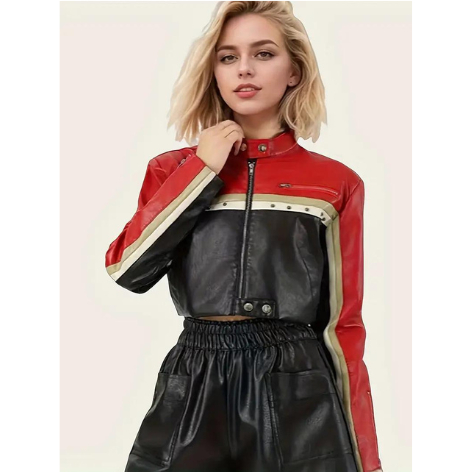 Jual Jaket Kulit Wanita CRop TOp OOTD mamba Hijab Premium | Shopee ...