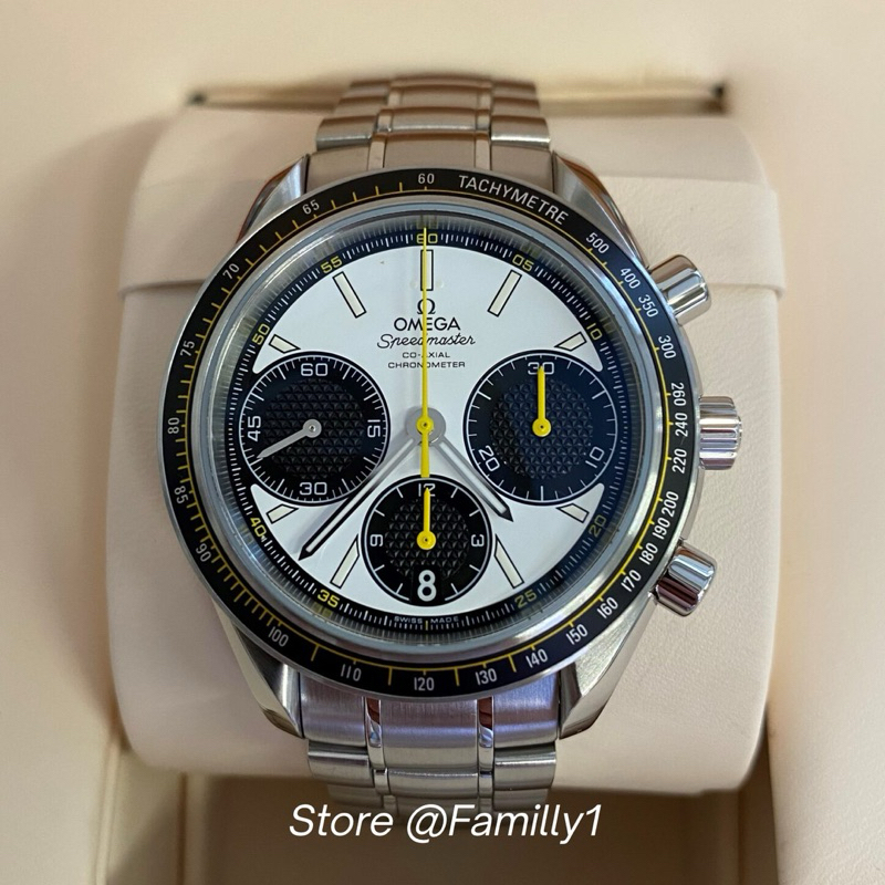 Jual JAM SPEEDMASTER RACING CHRONOGRAPH WHITE DIAL MANUAL WINDING 40MM ...