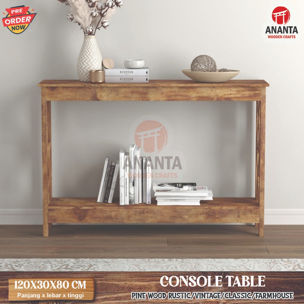 Jual CONSOLE TABLE 120X30X80 CM MEJA KONSOL MEJA DEKORASI BAHAN KAYU ...