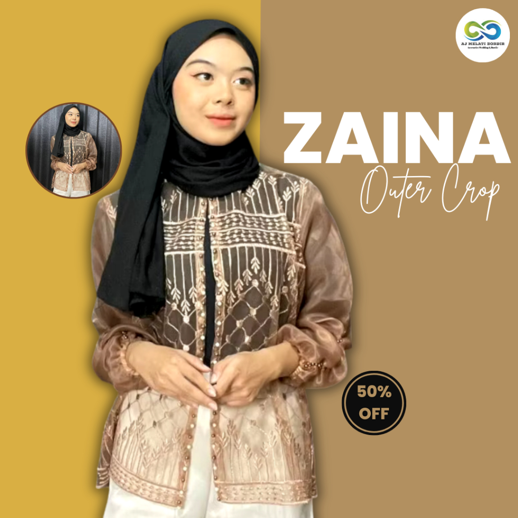 Jual Zaina Outer Crop Brukat Organza Etnik Sapto Bridesmaid Brokat Kondangan Lebaran Wisuda ...
