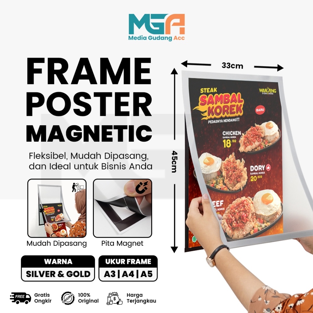 Jual Tempat Poster Brosur Tempel Dinding Brosur Display Sn Holder A3 A4 ...