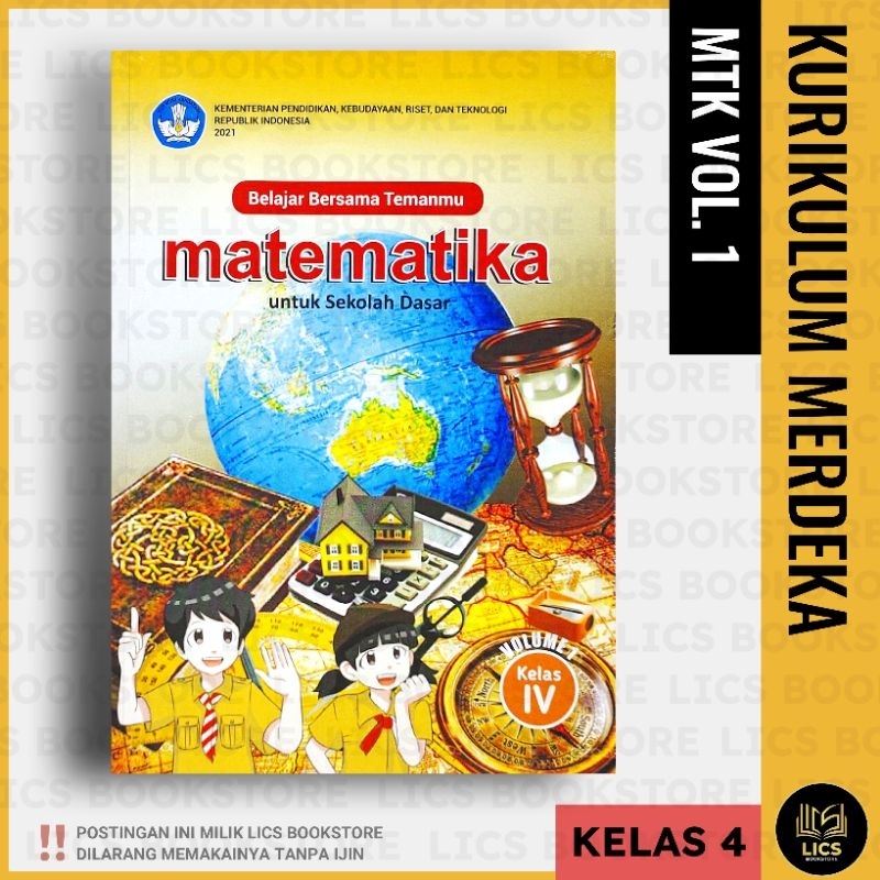 Jual Buku Siswa SD Kelas 4 MTK Matematika Volume 1 Kurikulum Merdeka Kemendikbut Ristek Kurmer ...