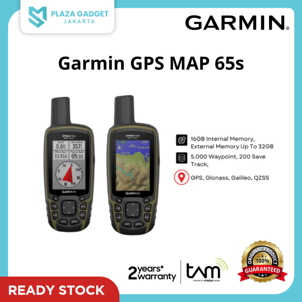 Jual Garmin GPS MAP 65s Handheld GPS New Original Garansi Resmi 2 Tahun ...