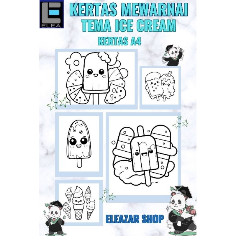 Jual Kertas Mewarnai Tema Ice Cream | Shopee Indonesia