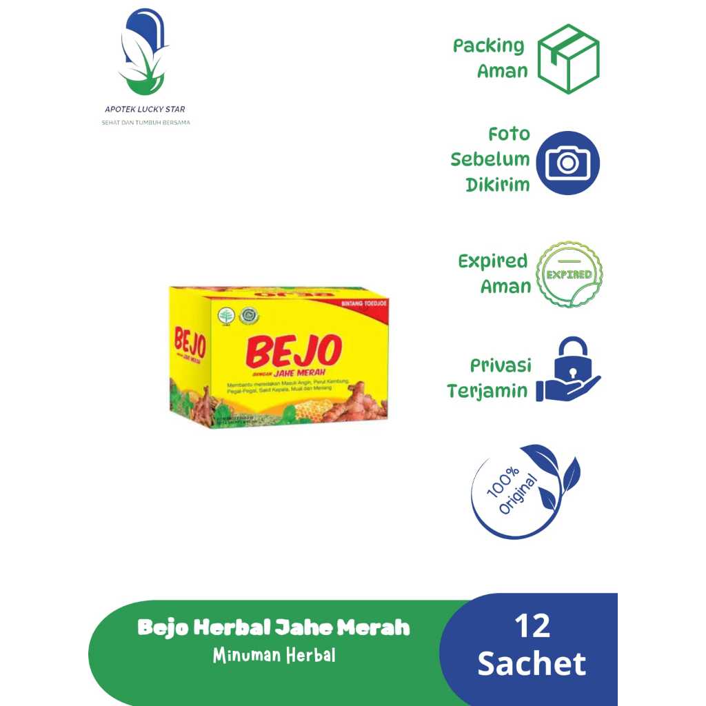Jual Bejo Jahe Merah Bintang Toedjoe isi 12 Sachet @15 ml ( EXP ...