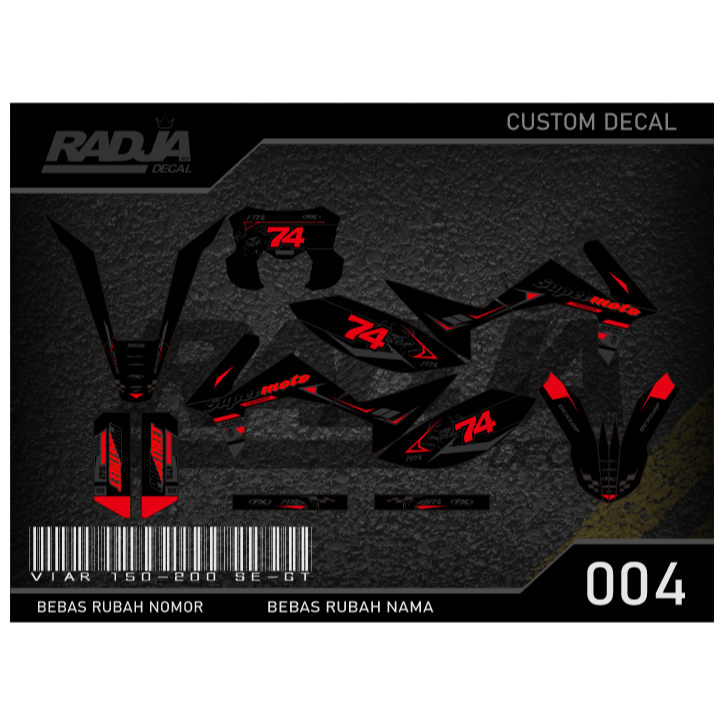 Jual DECAL STICKER VIAR 150/200 SE (004) DEKAL STIKER CROSS X CX GT ...