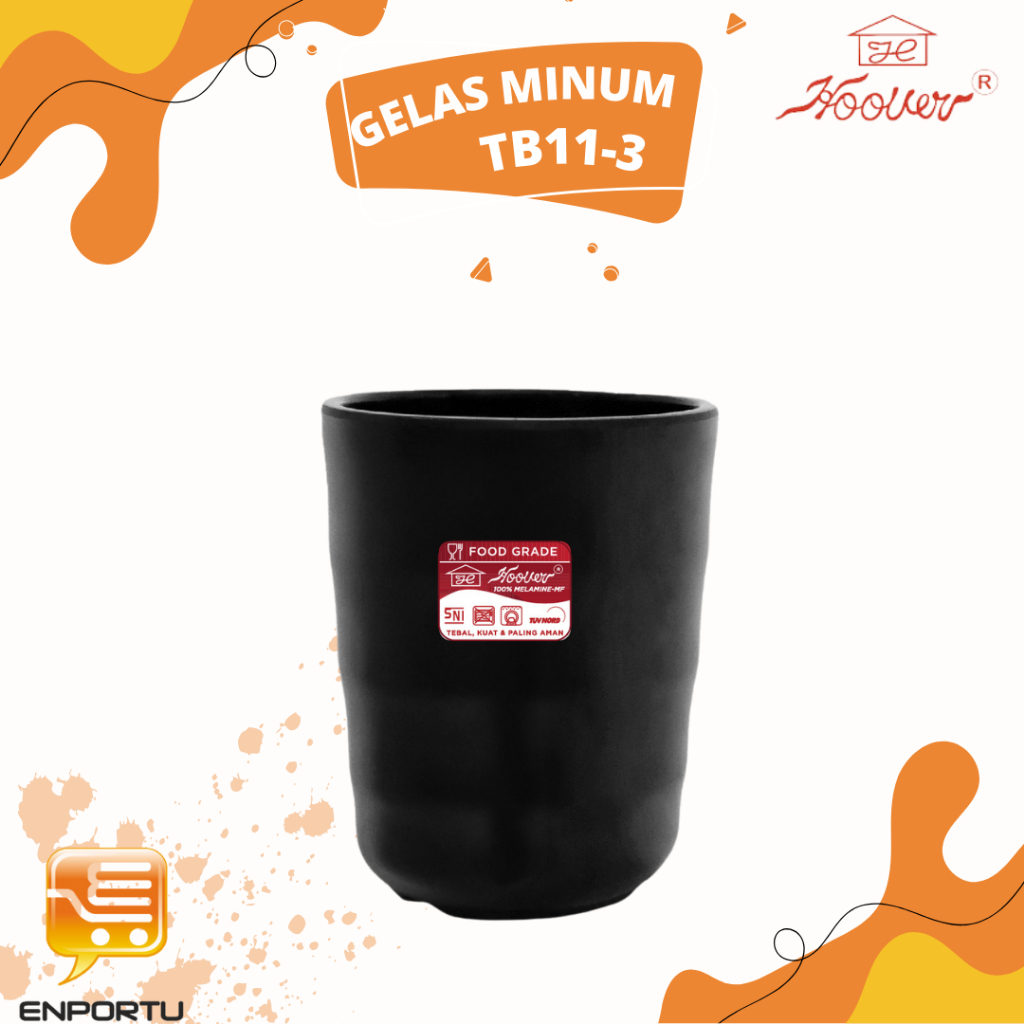 Jual Gelas Ocha/ Gelas Minum Melamine Hitam Ulir Hoover TB11-3 Food ...
