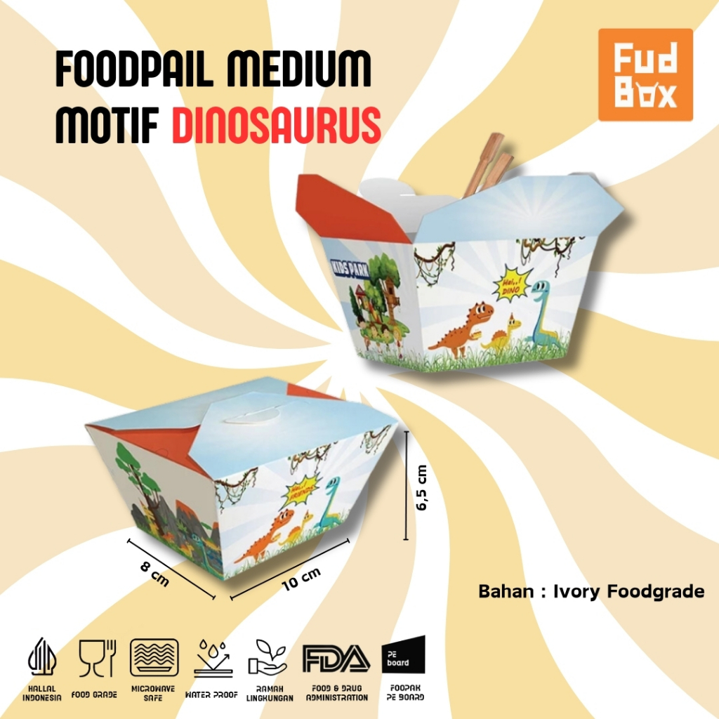 Jual Food Pail Medium Cetak Custom | Paper Rice Box Food Pail Forming ...