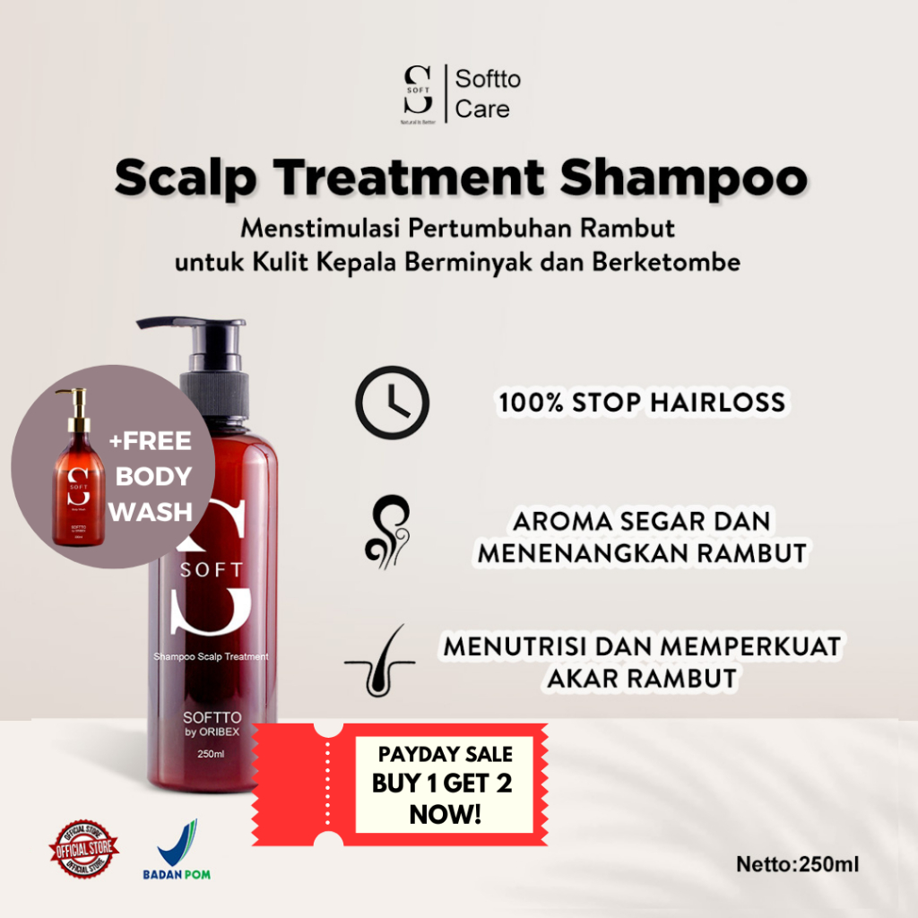 Jual [BUY 1 GET 1 FREE] Scalp Treatment Shampoo for Hairloss 250ml ...