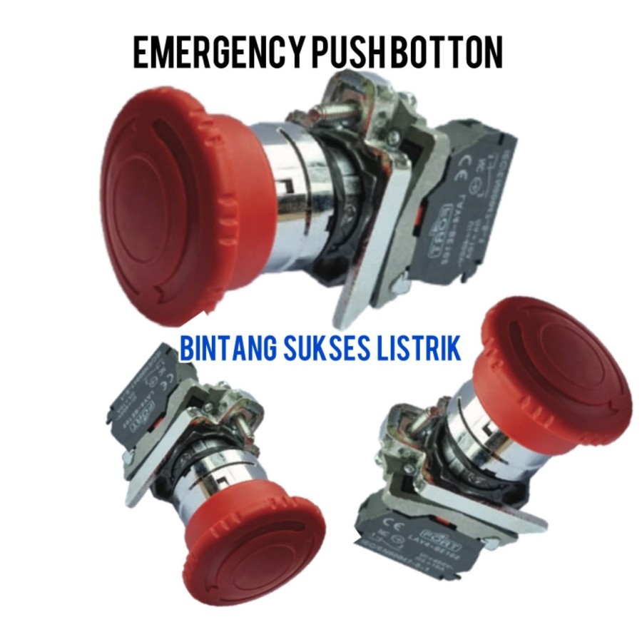 Jual ORIGINAL Emergency Stop Push Button Merah Push Lock LAY4-BS542 ...