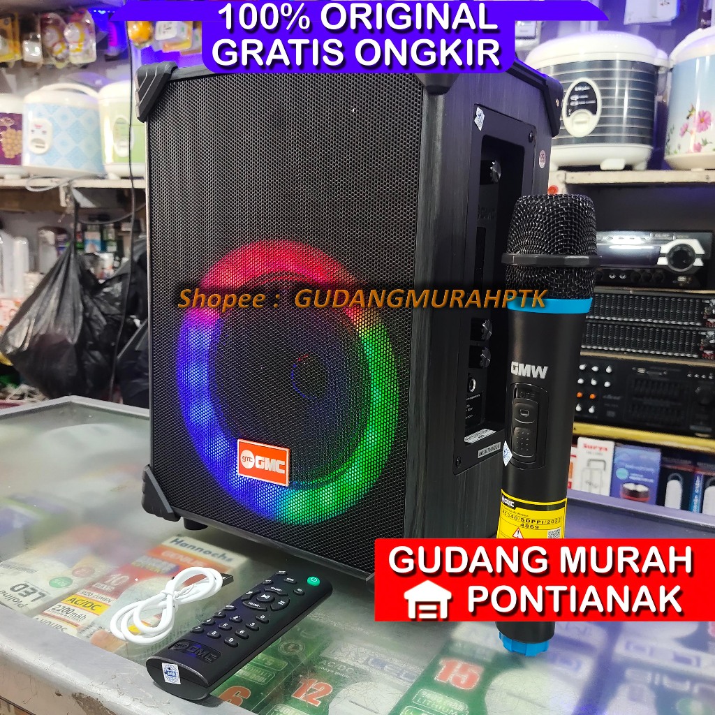 Jual Salon Bluetooth Speaker GMC Bonus LAMPU RGB Bergerak BARU / NEW ...