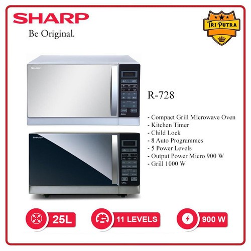 Jual SHARP Microwave Oven with Grill 25 Liter R-728(W)IN - Putih - Garansi Resmi 1 Tahun ...
