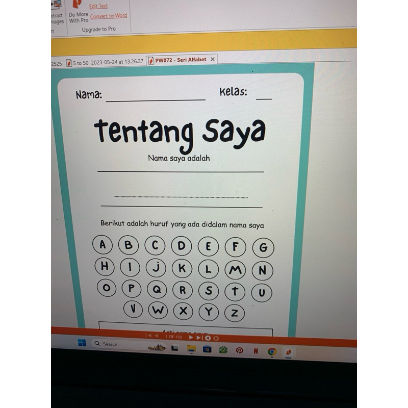 Jual LATIHAN SOAL TK / PAUD / SD ALFABET 150 LEMBAR | Shopee Indonesia