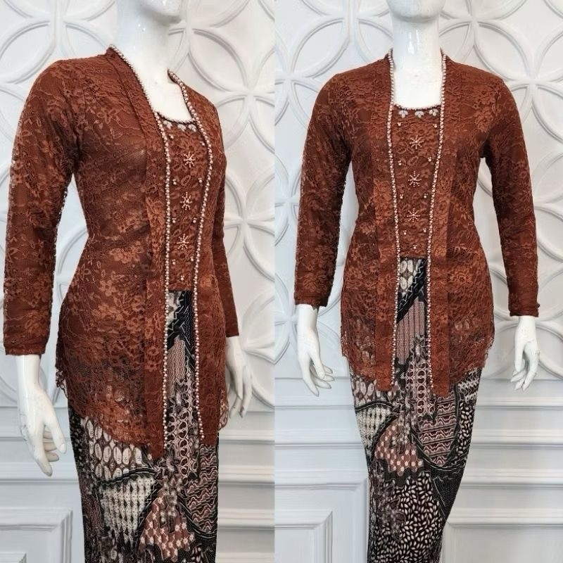 Jual Rohmah Kebaya - Kebaya Kutubaru Brokat Payet Busui Lengan Panjang / Kebaya Busui Brokat ...