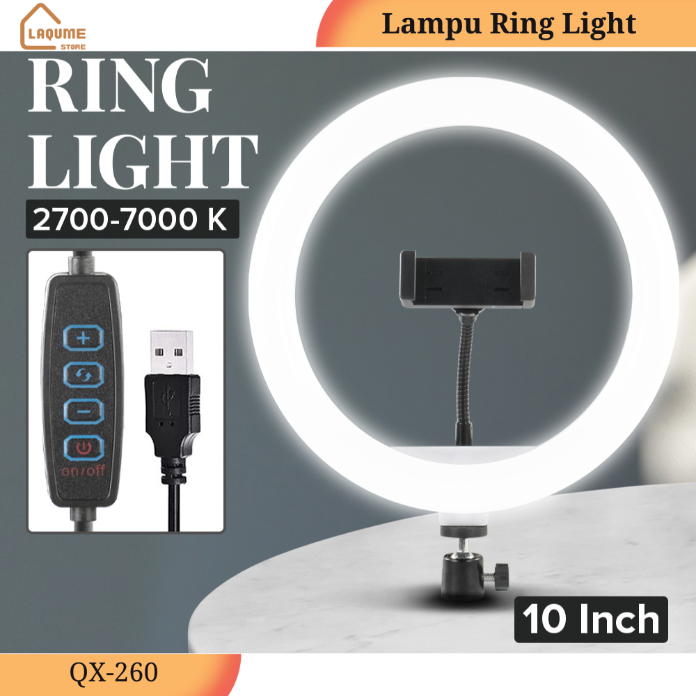 Jual TaffSTUDIO Lampu Ring Light 120 LED 10W Dimmable 2700-7000K 10Inch ...
