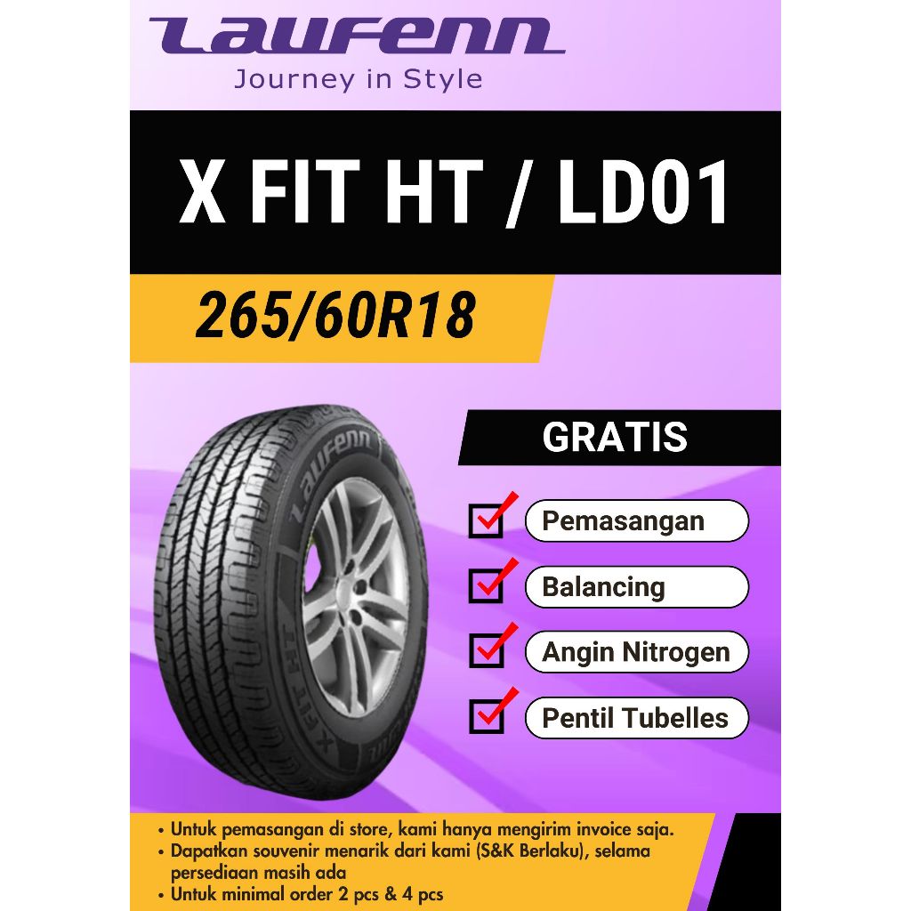 Jual Ban mobil Laufenn 265/60R18 X FIT HT/ LD01, 265 60 18, 265-60-18, 265/60-18, T. FORTUNER, M ...