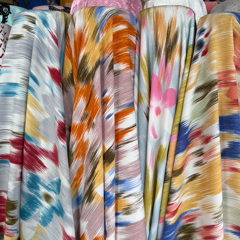 Jual Kain Satin Silky Motif Kain Motif Cantik ( Harga Per 0.5 Meter ...
