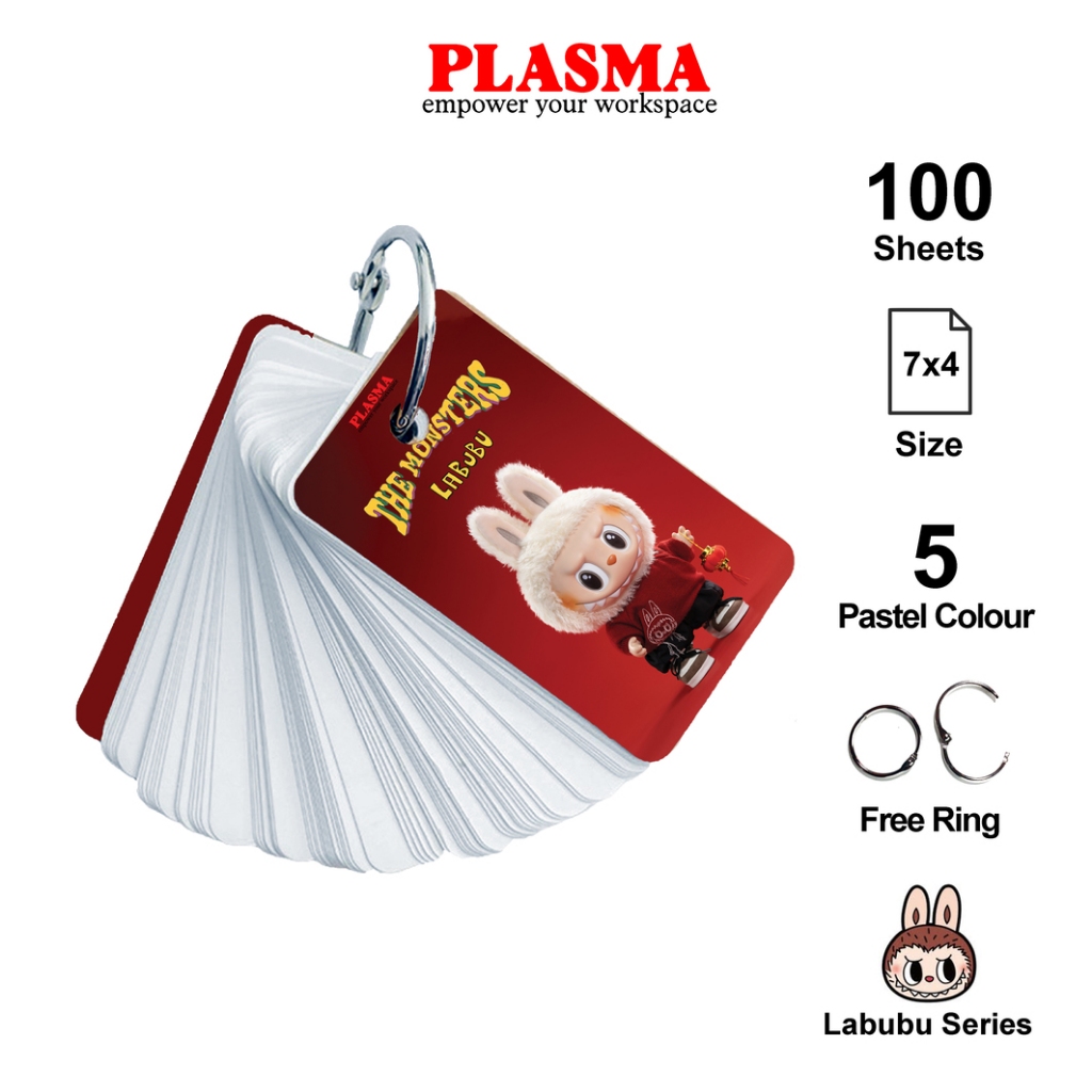 Jual [Labubu Series] FLASH CARD 100 Lembar Candy Colour Paper Notebook ...