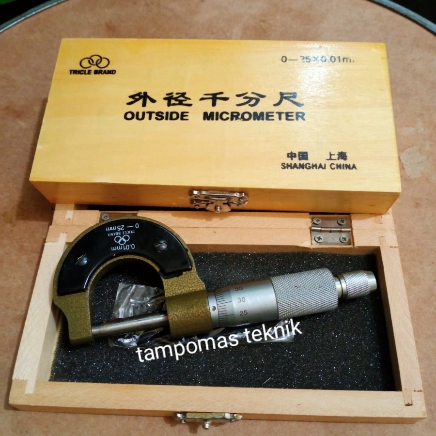 Jual Micrometer Manual 0-25mm Box Kayu Outside Micrometer Alat Ukur ...