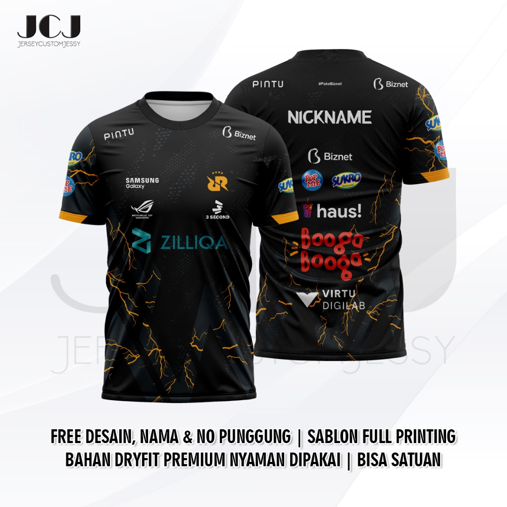 Jual Jersey Desain Terbaru GAMING RRQ- Jersey Custom Free Nama dan ...