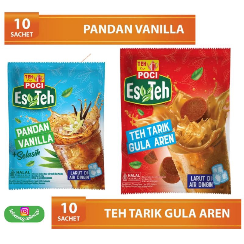 Jual Teh Poci Instant Powder- gula aren - pandan vanila 10 sachet ...
