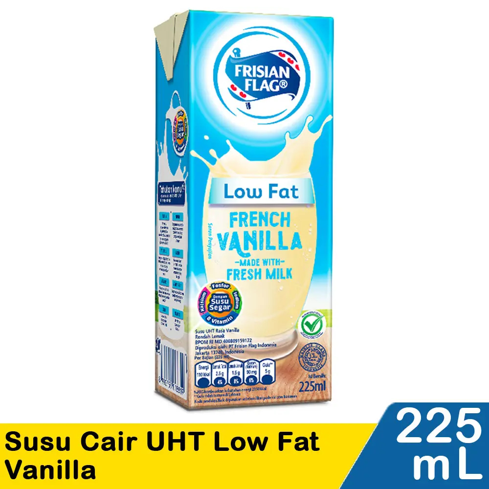 Jual frisian flag susu uht low fat vanilla 225ml | Shopee Indonesia