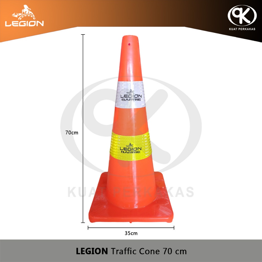 Jual Traffic Cone Rubber 70cm LEGION Kerucut Pengaman Jalan Karet ...
