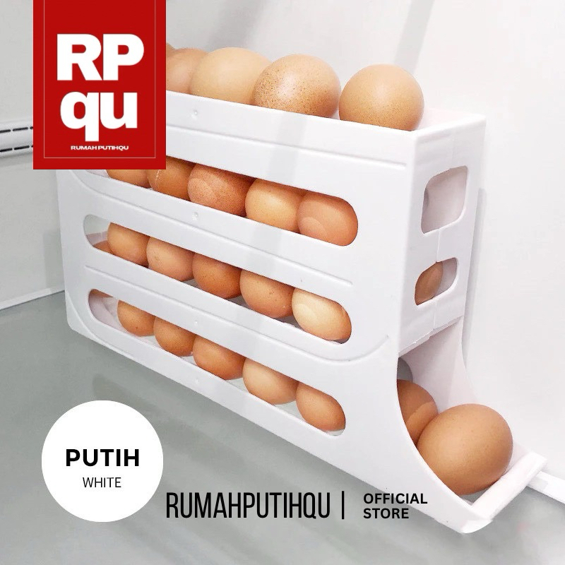 Jual Rak Telur 4 Tingkat Warna Putih Aesthetic | Penyimpanan Telur ...