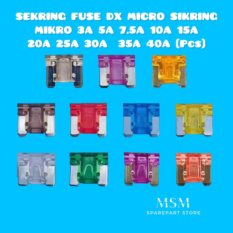 Jual SEKRING FUSE DX MICRO SIKRING MIKRO 3A 5A 7.5A 10A 15A 20A 25A 30A ...