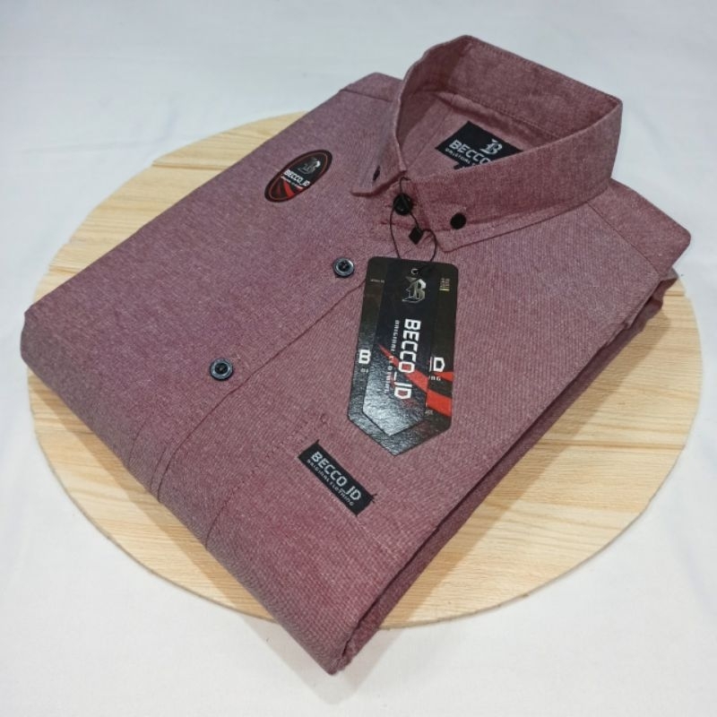 Jual Becco Kemeja Polos Pria Dusty Pink Lengan Pendek Jumbo Size Katun Oxford Hem Pria Lengan ...