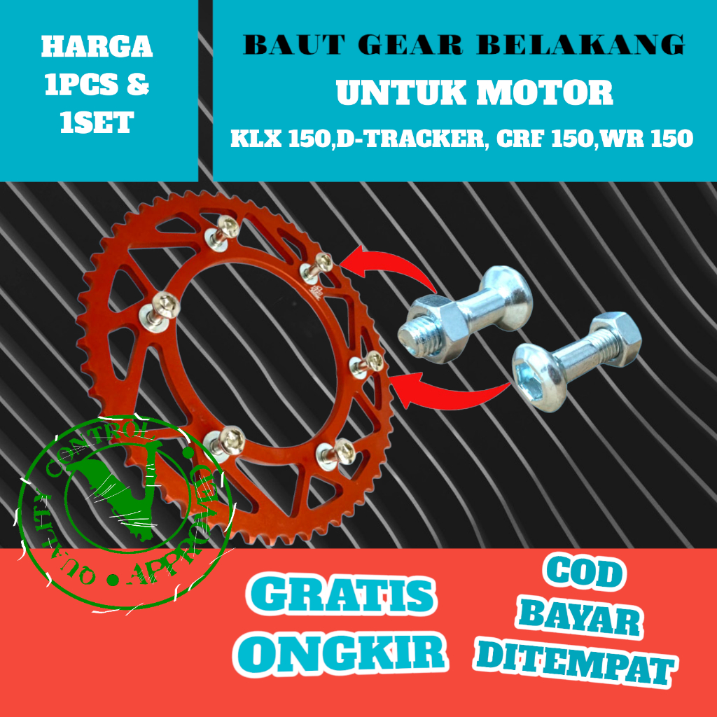 Jual BAUT GEAR Baut-Baud Gear-Gir-Gigi Belakang Kawasaki KLX 150/D ...