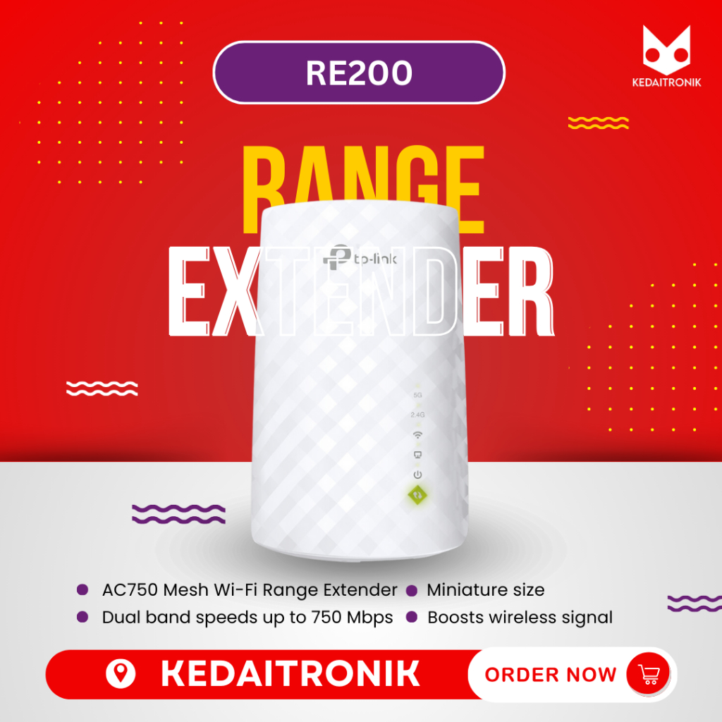 Jual WiFi Range Extender TP Link RE200 - TPLink RE 200 AC750 Dual Band ...