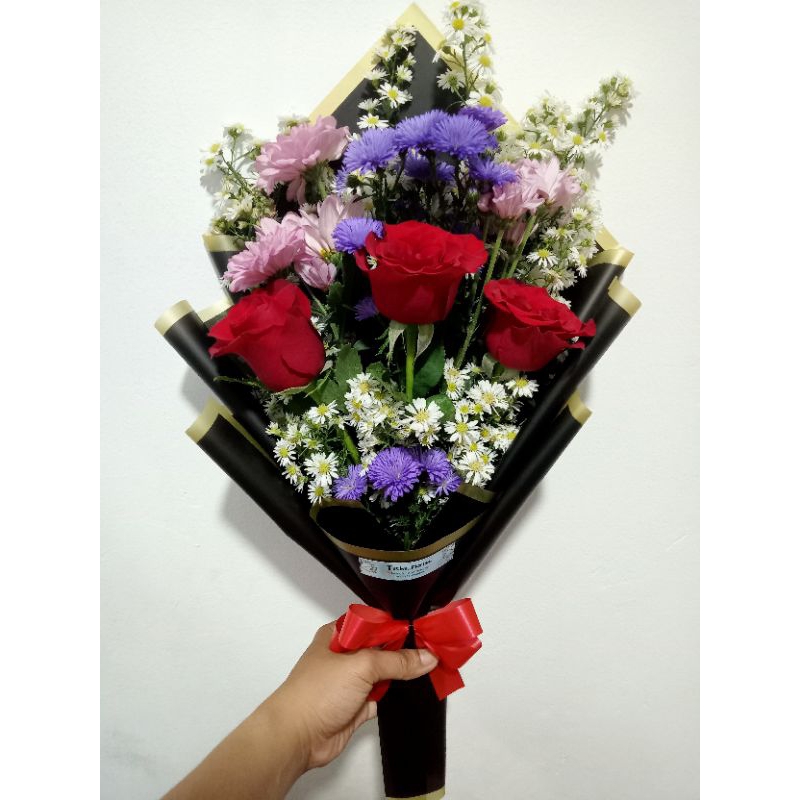 Jual Buket bunga mawar merah asli segar CIMAHI BDG PADALARANG | Shopee ...