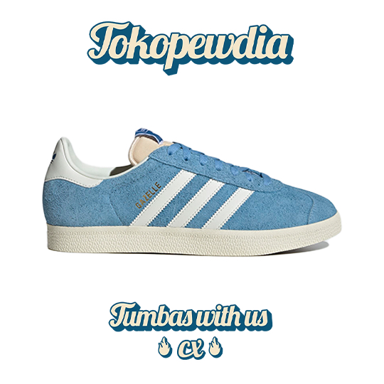 Jual Adidas Gazelle Light Blue Off White Cream White (IF9653) | Shopee ...