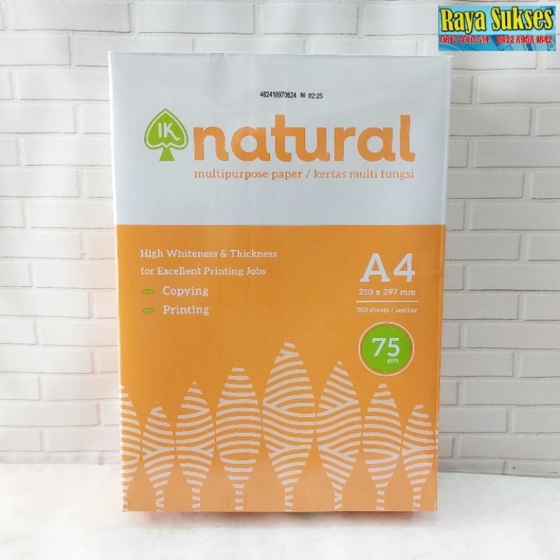 Jual Kertas HVS Natural A4 75gsm/Kertas Foto Copy Natural A4 75gsm 1 Rim | Shopee Indonesia