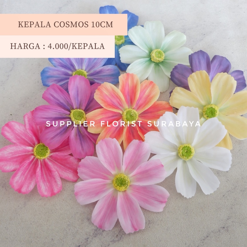 Jual KEPALA COSMOS BUNGA PALSU ARTIFICIAL FLOWER DECORATION CAKE FLOWER ...