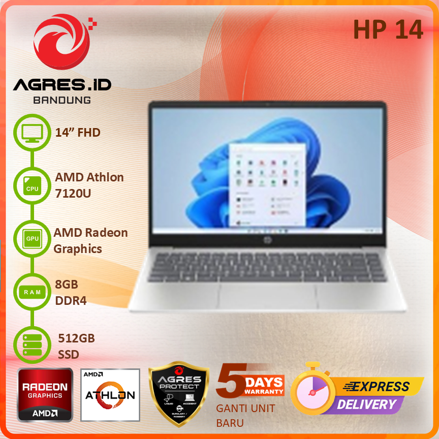 Jual HP 14 ATHLON 7120 8GB 512GB 14.0 FHD IPS BLIT | Shopee Indonesia