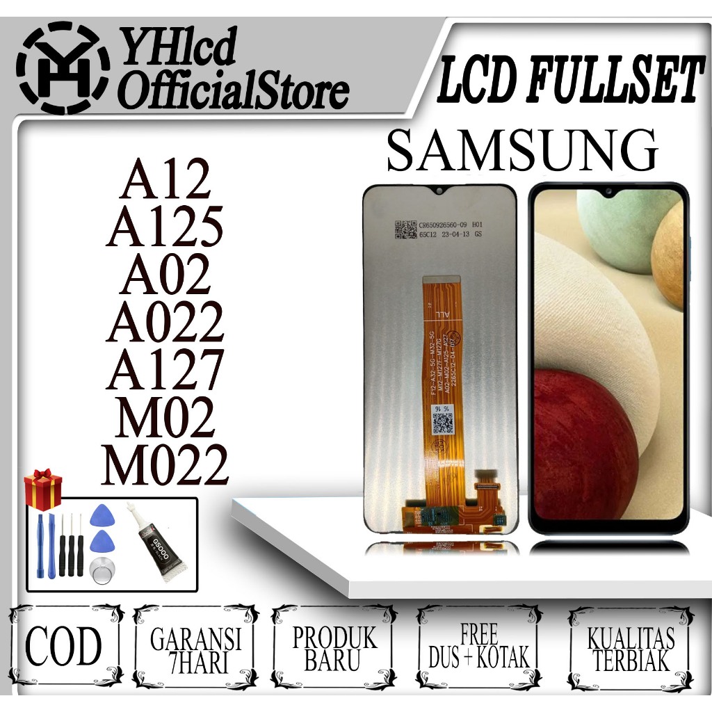 Jual LCD SAMSUNG GALAXY A02 A022 A12 A125 A326 / M02 / M12 ASLI Fullset ...
