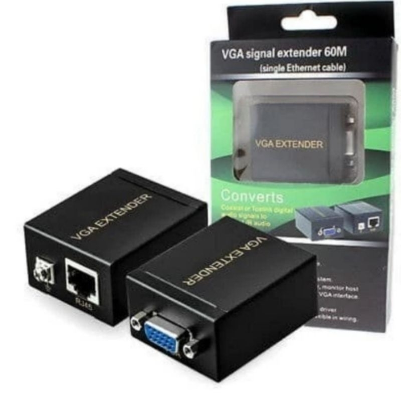 Jual VGA EXTENDER 60 METER (By Cabel Lan Rj45 cat 5e/6e) | Shopee Indonesia