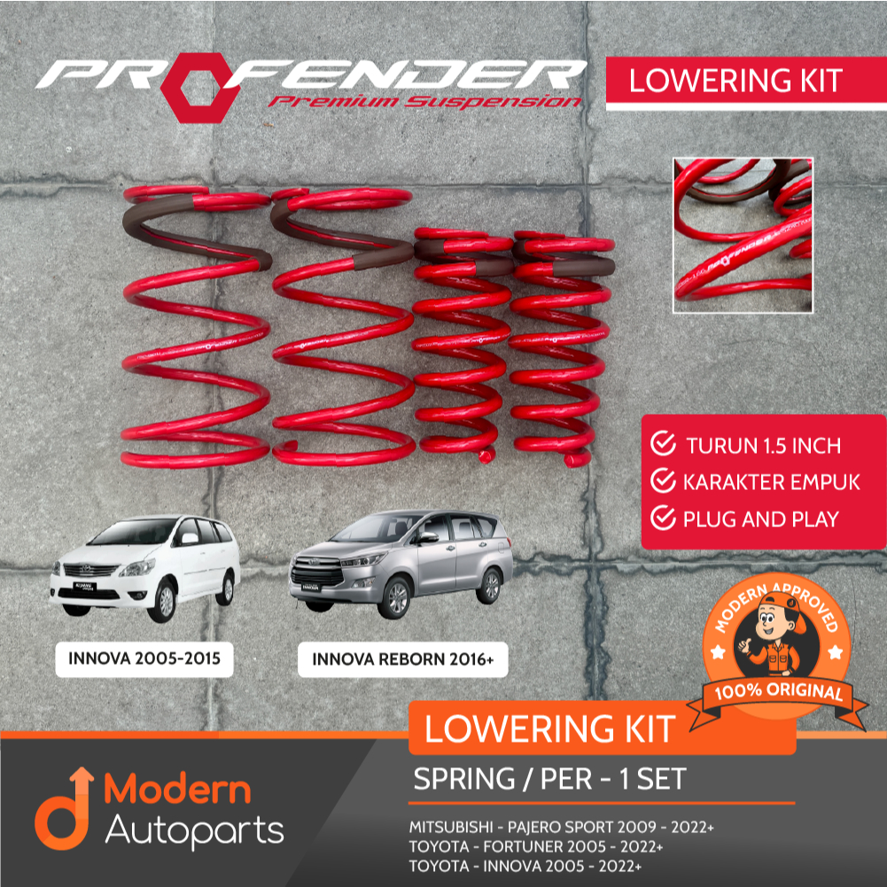 Jual 1 SET | PROFENDER Lowering Kit Per Coil Spring INNOVA 2005-2015 ...