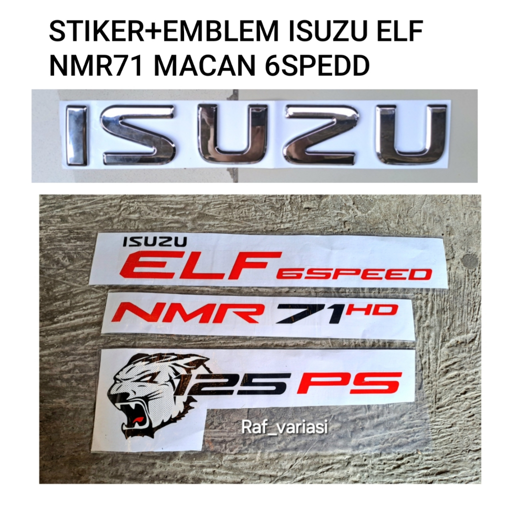 Jual Sticker emblem isuzu elf Nmr 71hd macan125ps isuzu 6speed / stiker ...