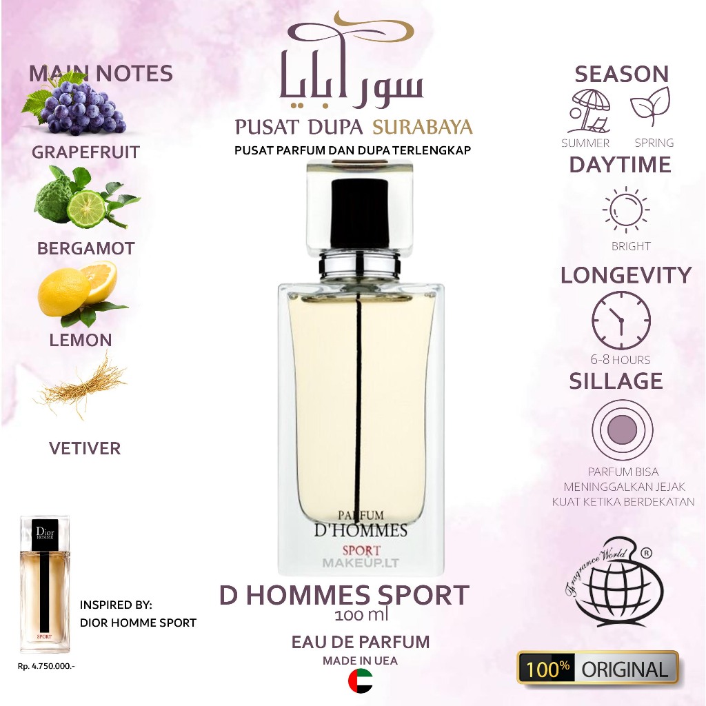 Jual Parfum Asli Arab Original Premium FRAGRANCE WORLD D Hommes Sport ...
