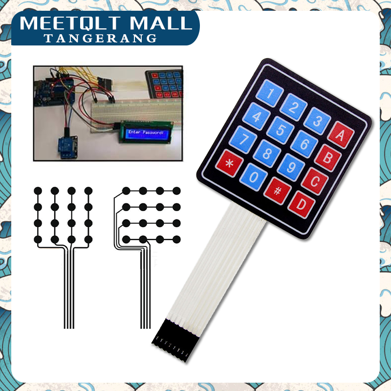 Jual Keypad Matrix 4x4-16 Key Membrane Keypad-Keypad Pom Mini-Membrane ...