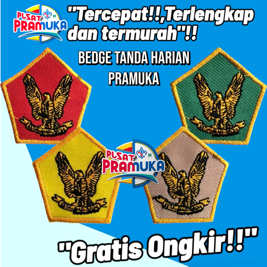 Jual Badge bet bed logo bordir tanda harian pramuka garuda | Shopee ...