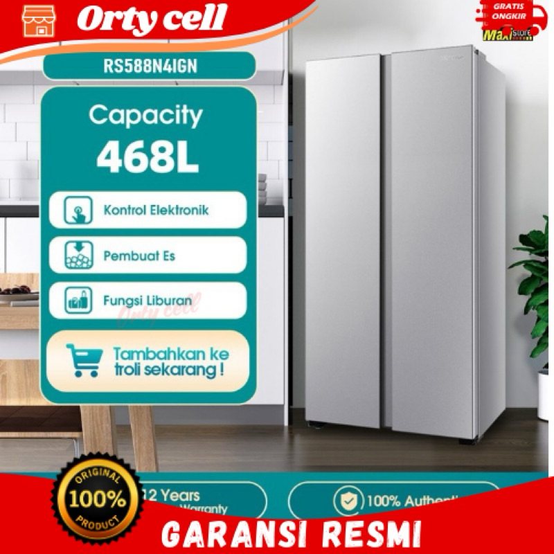 Jual KULKAS HISENSE RS588N4IGN SIDE BY SIDE REFRIGERATOR RS588N4ISN ...