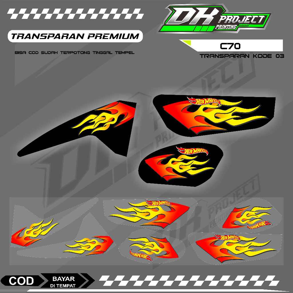 Jual C70 STIKER STRIPING TRANSPARAN MOTOR KEREN LIS VARIASI C70 STIKER MOTOR HONDA DESAIN RACING ...