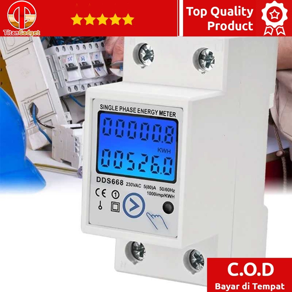 Jual Meteran Listrik Digital Din Rail kWh Meter Single Phase 230V - DDS668 Titangadget | Shopee ...