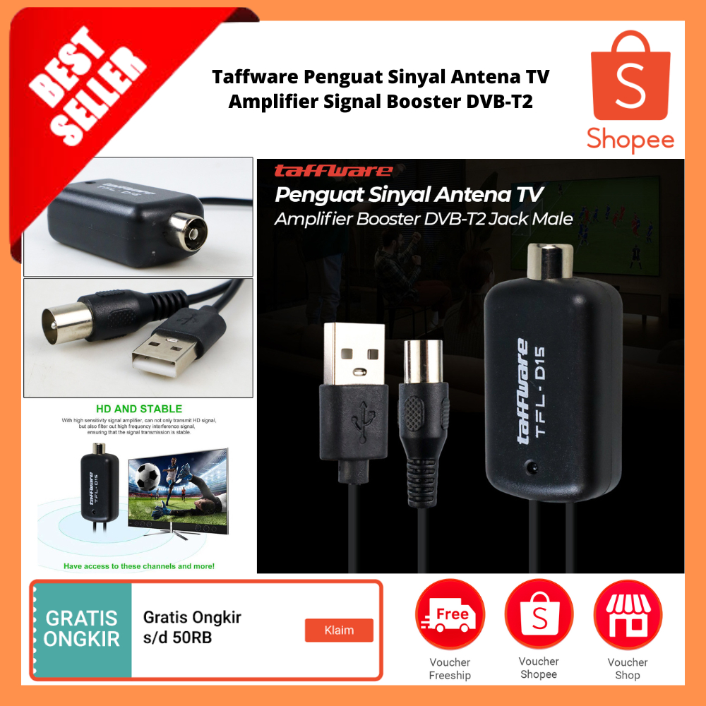 Jual Penguat Sinyal Antena TV Amplifier Signal Booster DVB-T2 / Antena ...